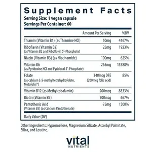 VITAL NUTRIENTS B6 + B-complex 60 Capsules
