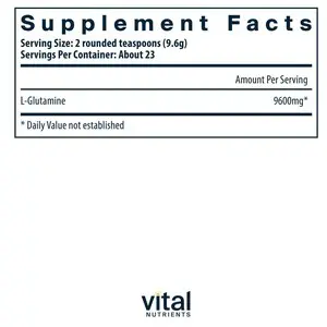 VITAL NUTRIENTS Glutamine 3400mg 100 Capsules
