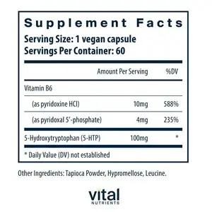 VITAL NUTRIENTS 5htp 100mg 60 Capsules