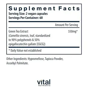 VITAL NUTRIENTS Green Tea Extract 120 Capsules