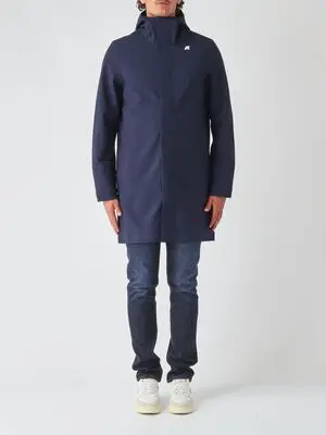 K-WAY Thomas Bonded Waterproof Nylon Knee-length Parka - Navy