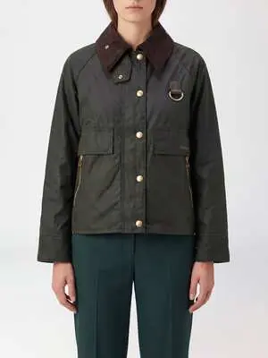 Barbour Catton Short Waxed Cotton Jacket With Velvet Collar - Green