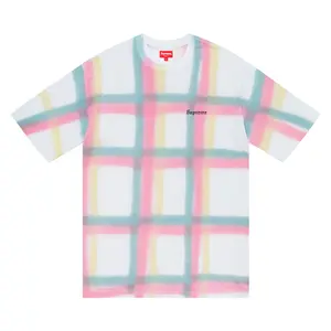 Supreme Sprayed Plaid Short-sleeve Top - White