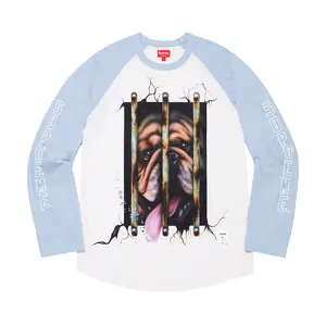 Supreme Dog Raglan Long-sleeve Top - Blue