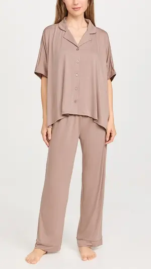Flora Nikrooz Solid Knit Caftan Pajama Set