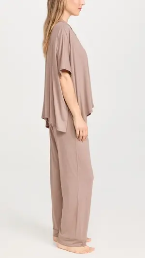 Flora Nikrooz Solid Knit Caftan Pajama Set