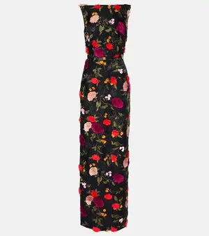 Erdem Embroidered Jacquard Gown - Black
