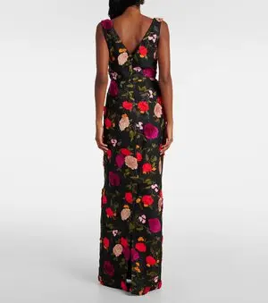 Erdem Embroidered Jacquard Gown