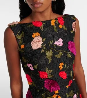 Erdem Embroidered Jacquard Gown
