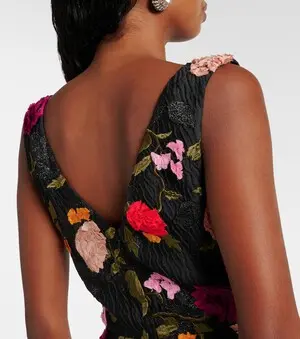 Erdem Embroidered Jacquard Gown