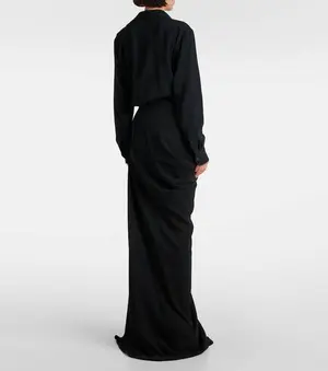 Dries Van Noten Draped Maxi Skirt - Black