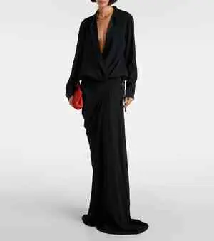 Dries Van Noten Draped Maxi Skirt - Black