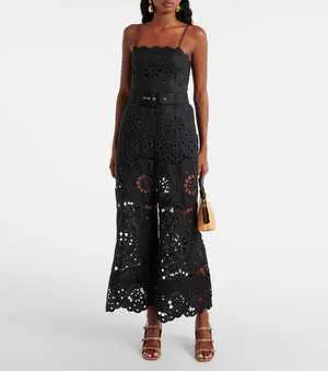 Zimmermann Pop Embroidered Linen Wide-leg Pants