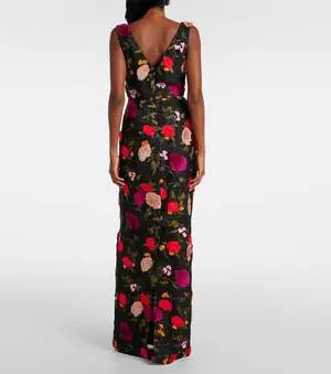 Erdem Embroidered Jacquard Gown