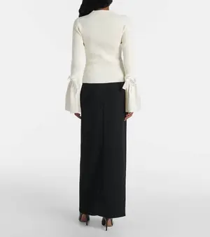 Simkhai Agata Taffeta-trimmed Ribbed-knit Top - White
