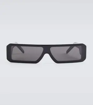 Rick Owens Gethsemane Rectangular Sunglasses - Black