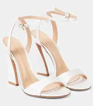 GIANVITO ROSSI Aura Satin Sandals - White