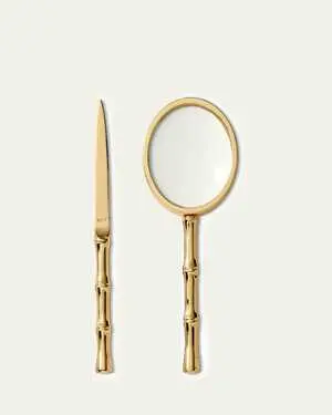 Aerin Ava Bamboo Magnifying Glass And Letter Opener