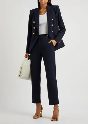 Veronica Beard Renzo Straight-leg Trousers - Navy