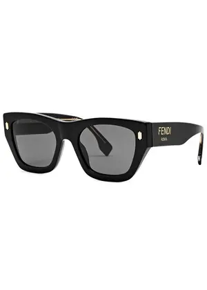 Fendi Roma Rectangle Sunglasses - Black