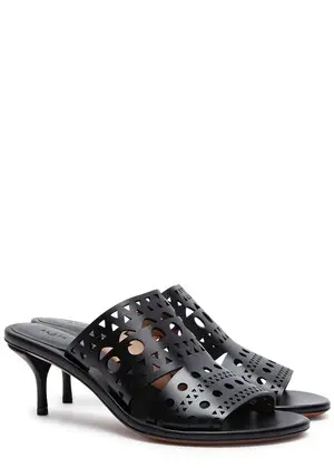 Alaïa Vienne 55 Laser-cut Suede Mules