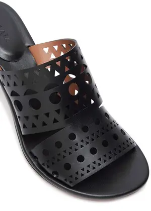 Alaïa Vienne 55 Laser-cut Suede Mules
