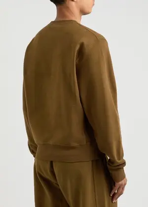 Saint Laurent Logo-embroidered Cotton Sweatshirt - Brown