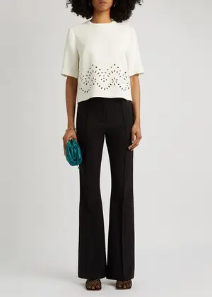 Veronica Beard Hibiscus Flared-leg Trousers