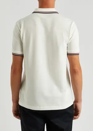 Fred Perry Twin Tipped Piqué Cotton Polo Shirt - White