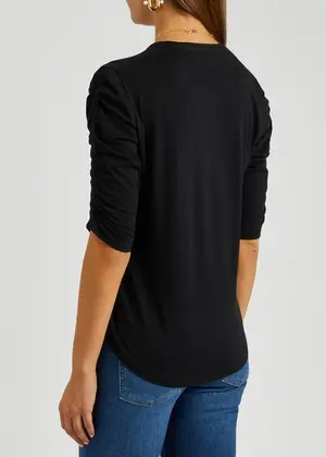 Veronica Beard Waldorf Cotton T-shirt - Black