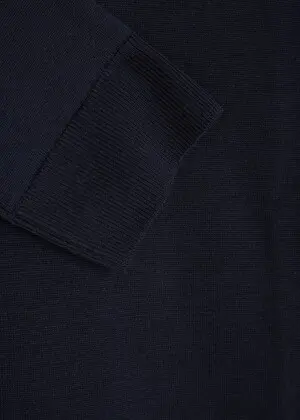 John Smedley Fine-knit Merino Wool Crew Neck Jumper - Navy
