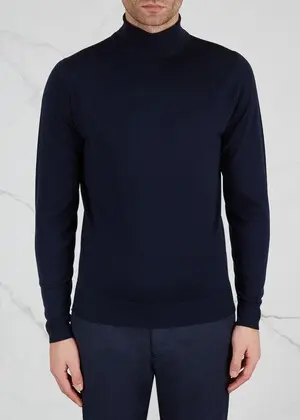 John Smedley Cherwell Merino Wool Jumper - Navy