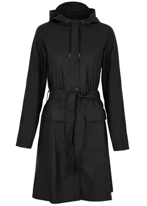 Rains Belted Hooded Waterproof Jacket - Black