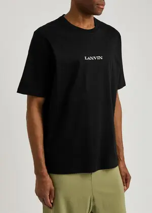 LANVIN Logo-embroidered Cotton T-shirt