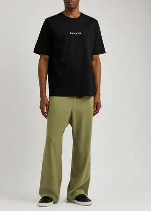 LANVIN Logo-embroidered Cotton T-shirt