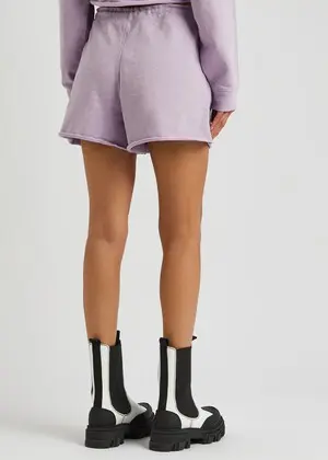 GANNI Organic Cotton Drawstring Shorts - Lilac