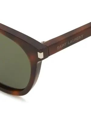 Saint Laurent Tortoiseshell Oval Sunglasses