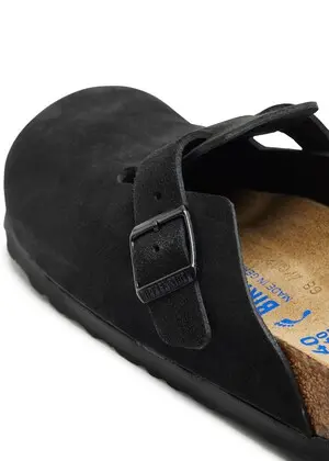 BIRKENSTOCK Boston Suede Clogs - Black