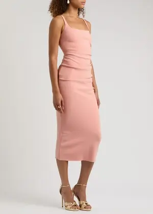 Bec & Bridge Karina Tuck Ruched Midi Dress