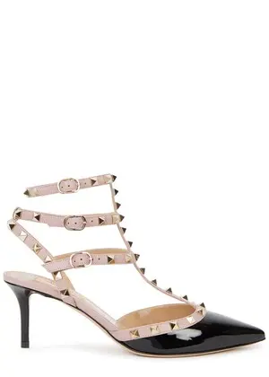 Valentino Garavani Rockstud 65 Patent Leather Pumps - Black