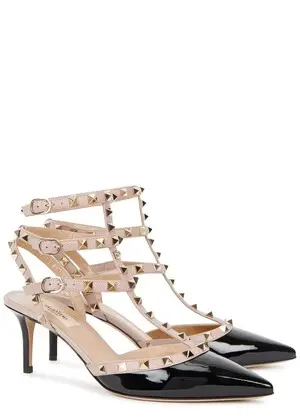Valentino Garavani Rockstud 65 Patent Leather Pumps - Black