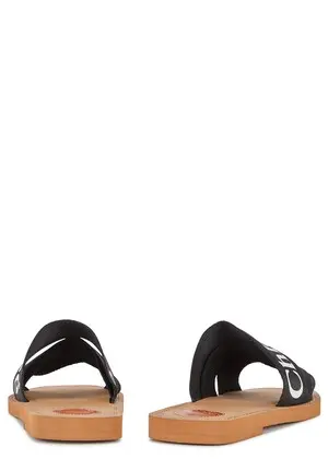 Chloé Woody Logo-print Canvas Sliders
