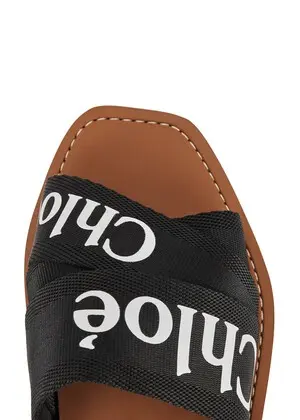 Chloé Woody Logo-print Canvas Sliders