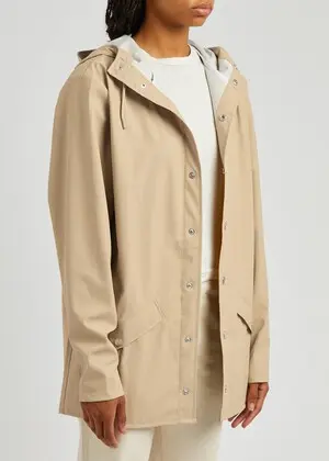 Rains Hooded Waterproof Jacket - Beige