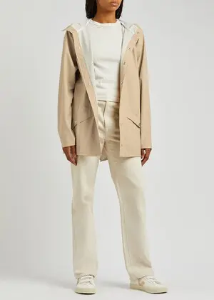 Rains Hooded Waterproof Jacket - Beige