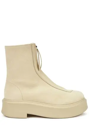 THE ROW Nubuck Ankle Boots - Beige