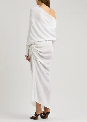 Alaïa Off-the-shoulder Plissé Maxi Dress