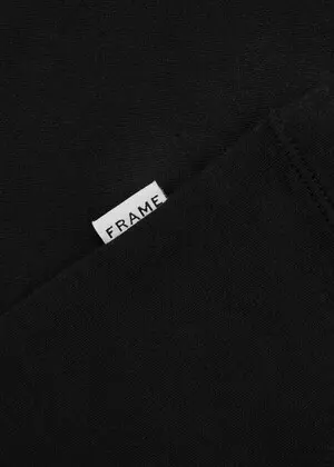 FRAME Cotton Crewneck Top - Black