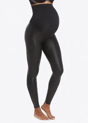 Spanx Mama Faux Leather Maternity Leggings