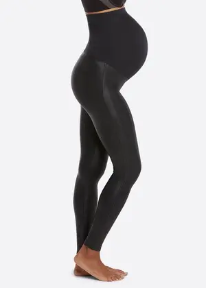 Spanx Mama Faux Leather Maternity Leggings